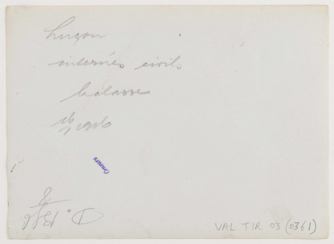 Luçon. Internés civils. La classe